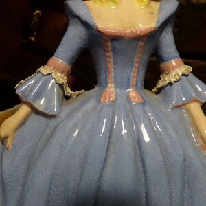 Vintage Ceramic Girl Princess Blue Dress Figurine, 8” Hand Painted ...