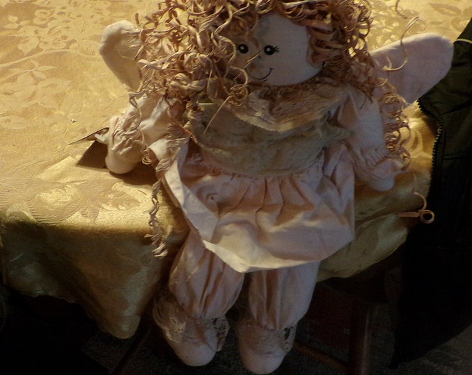 Quilted Treasures 19" Angel Doll With Rafia Hair, 1980’s Angel Doll ...