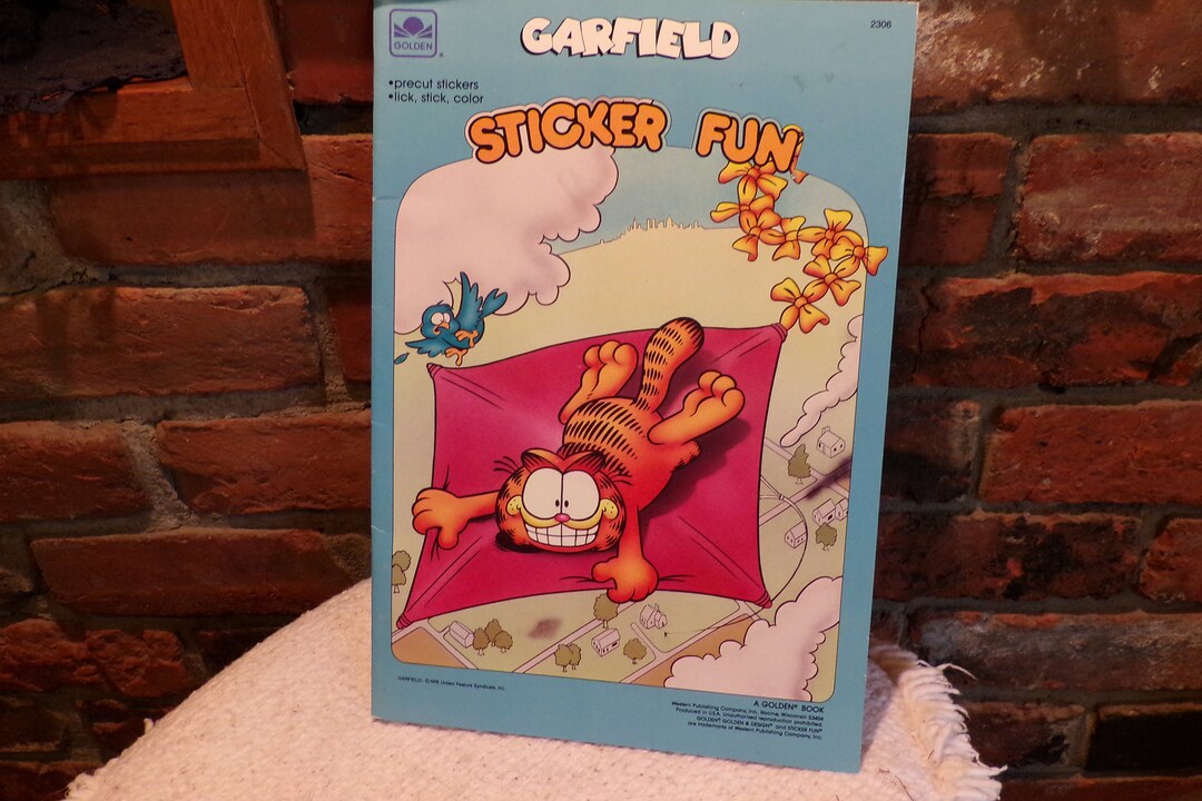 Vintage 1988 Garfield Sticker Fun Book Unused, Jim Davis Garfield ...