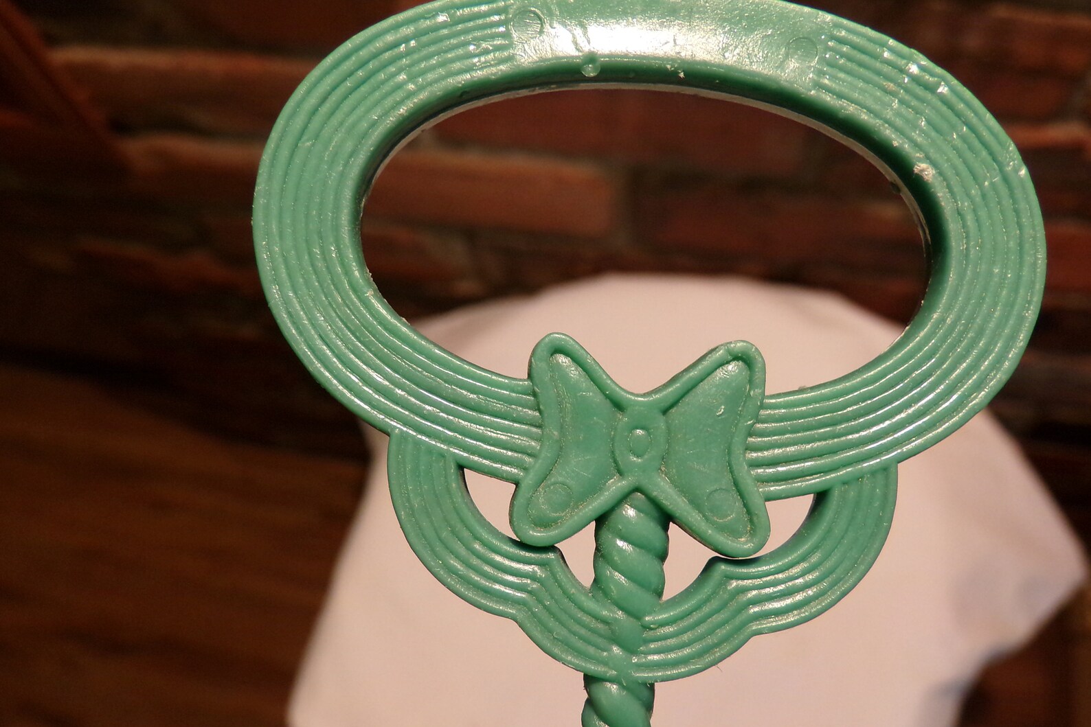 Vintage Baby Toy Plastic Rattle Green White Babys First | Etsy