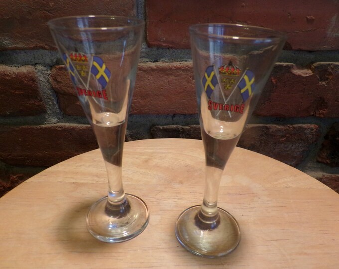 Vintage Sverige Shot Glass, Swedish Shot Glasses, Bar Shot Glasses ...