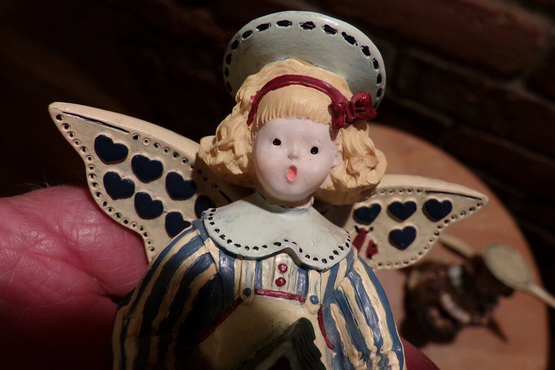 Vintage Patchwork Angels Figurine, Retrired 1998 Lot of 2 Susan Winget ...