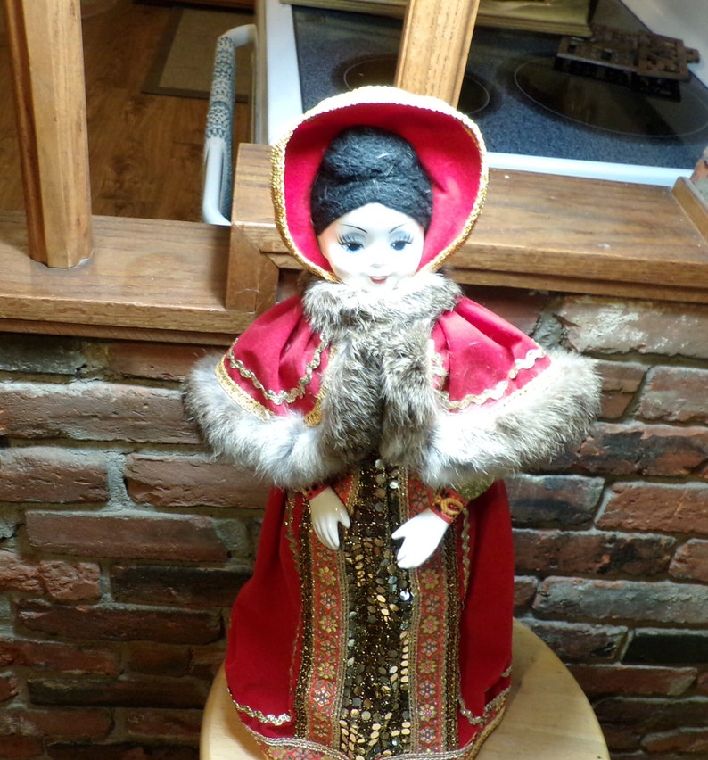 Vintage Porcelain Russian Doll, 19” Ethnic Russian Doll, Collectible ...