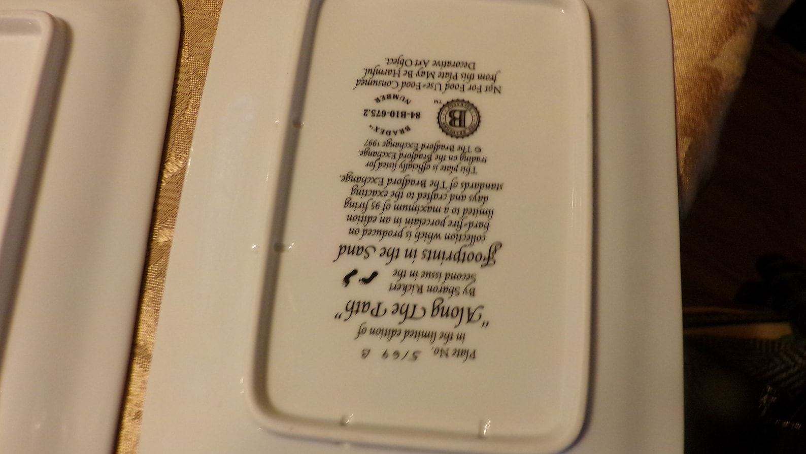 Footprints in the Sand by Sharon Rickert 1997 Bradford Exchange Plates ...