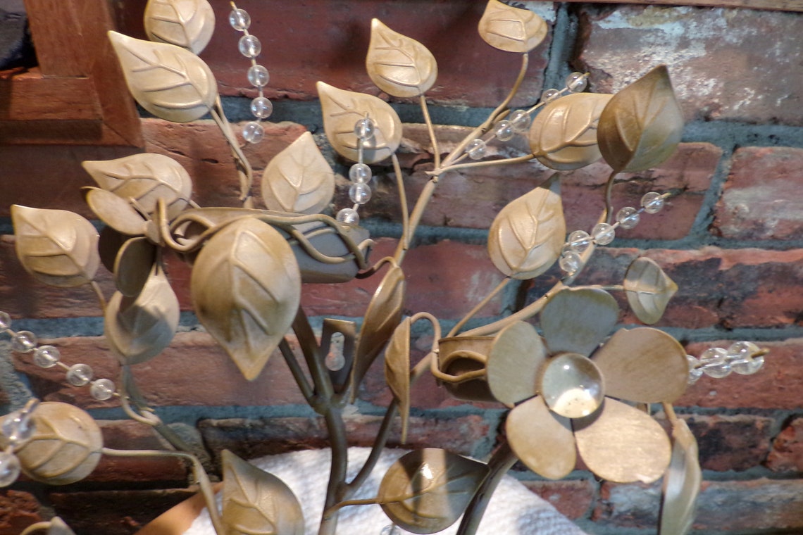 Metal Floral Wall Decor, Leaf and Flower Wall Sconces, Tea Light Wall ...