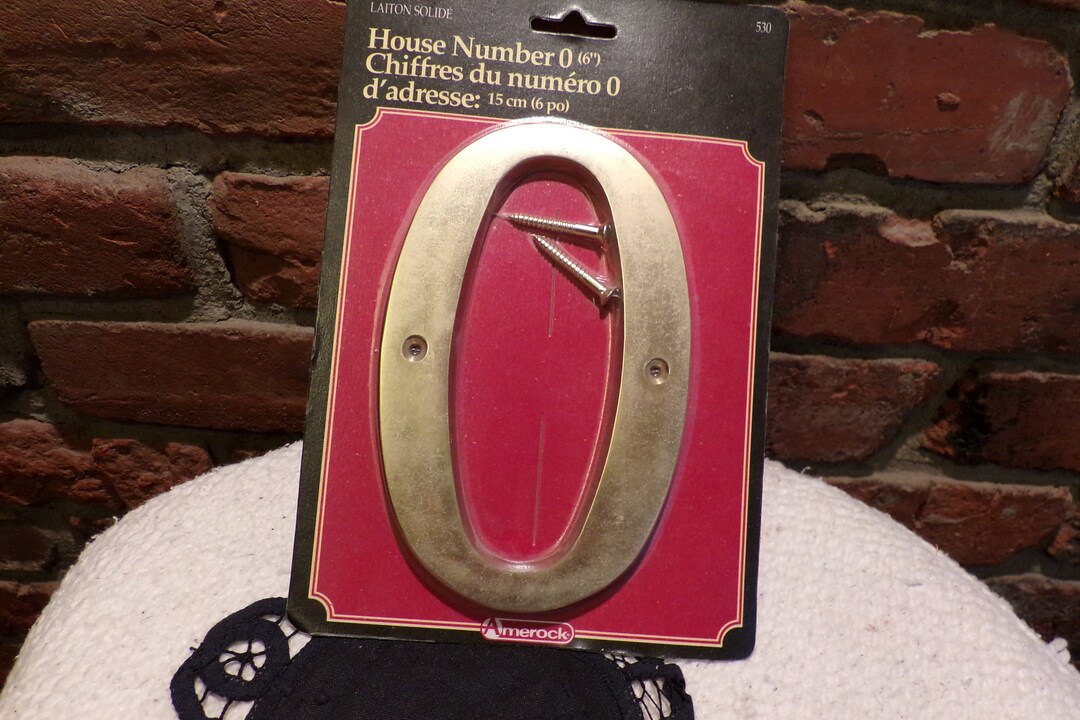Amerock Solid Brass House Number 0, Amerock Brass 0 House Number, Brass ...