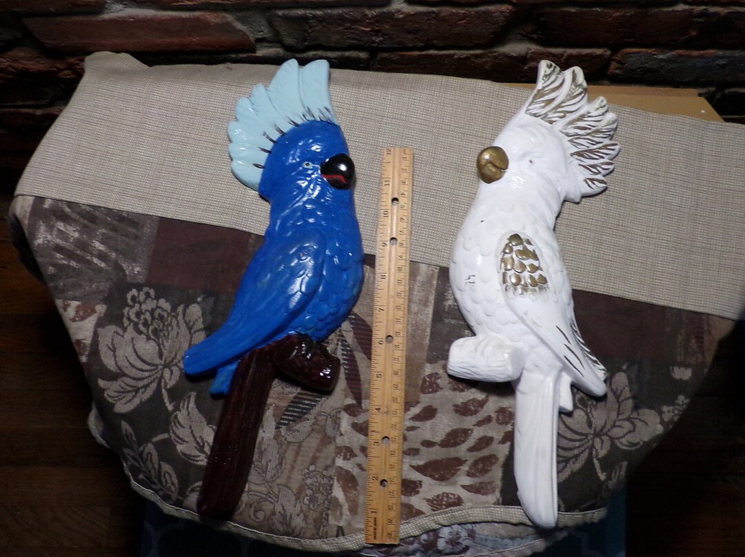 Vintage Chalkware Cockatoo Birds, 1957 Miller Studio Birds, Upcycled ...