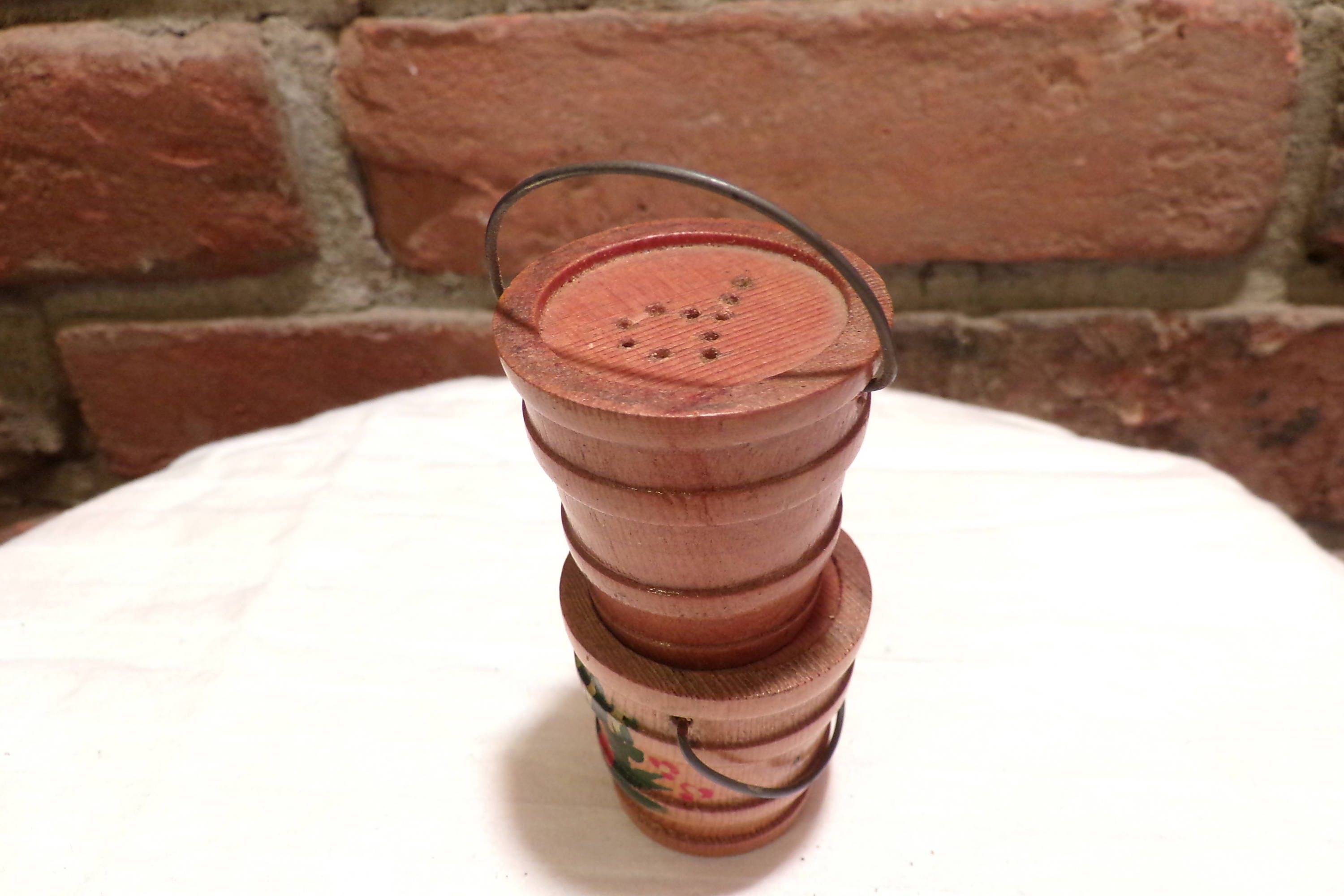 Vintage Wood Bucket Salt and Pepper Shakers, Patio Shakers, 1960 Wood ...