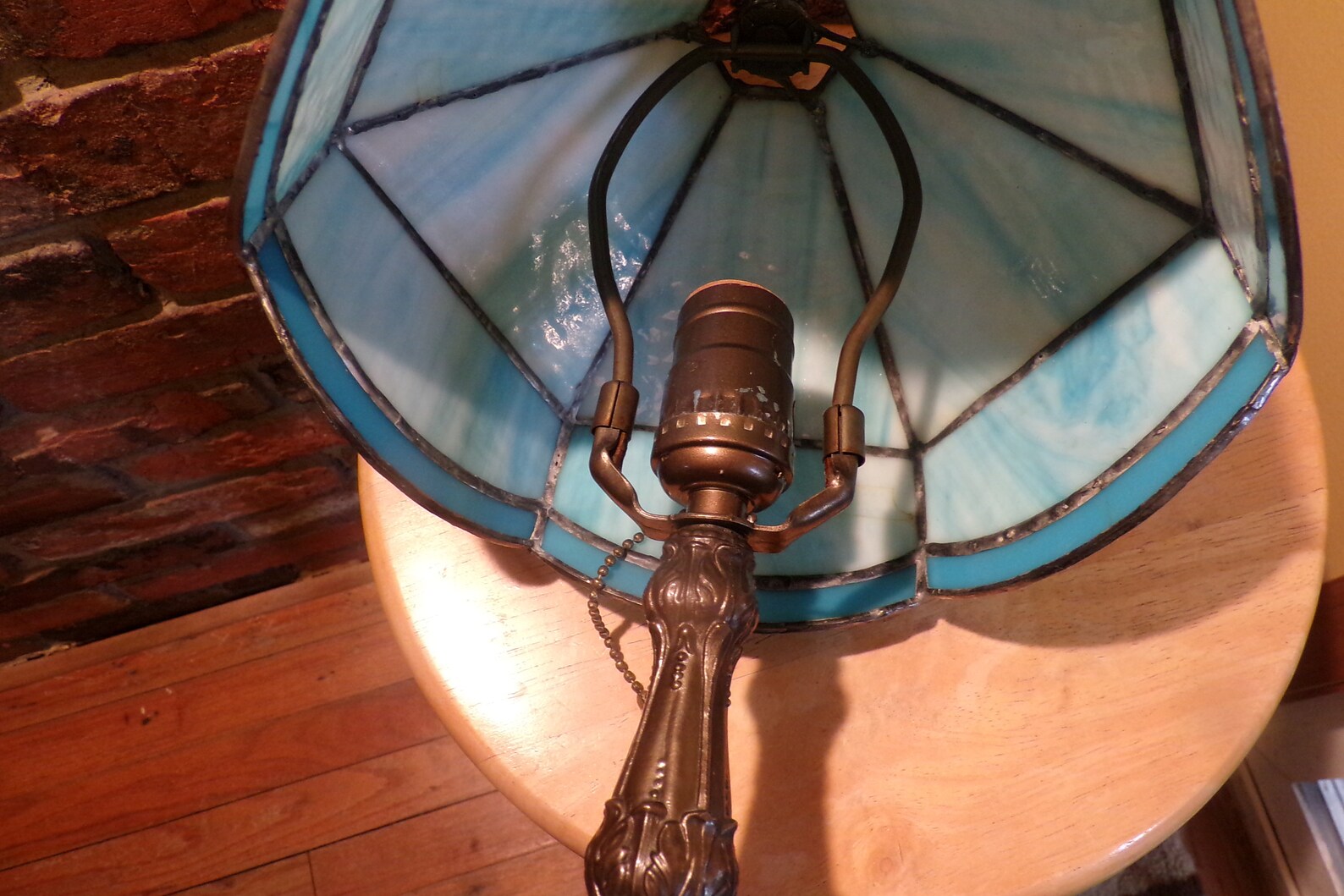 Vintage Leaded Stained Glass Style Resin Lamp Shade With Brass - Etsy