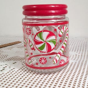 Vintage Greenbrier International Glass Christmas Jar With Lid, Candy ...