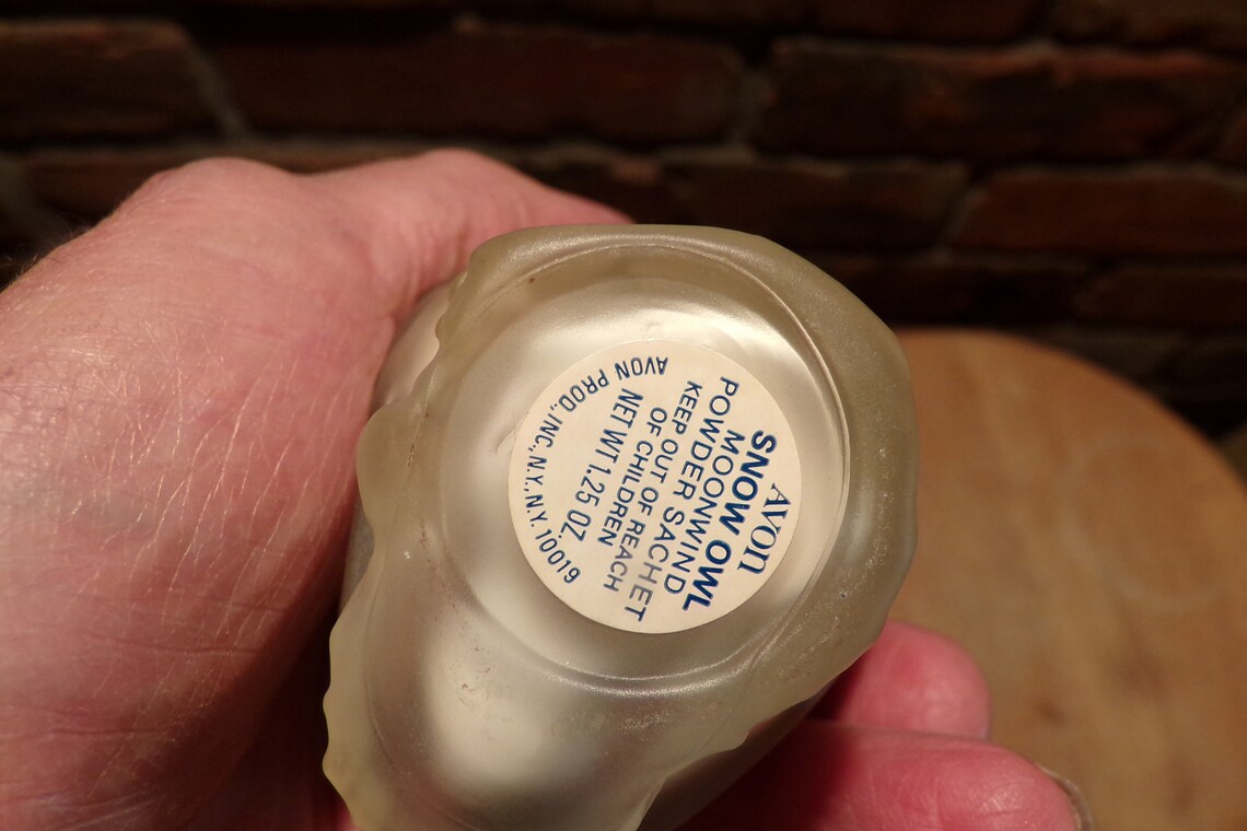 Avon Snow Owl Moonwind Powder Sachet Full Glass Owl With Blue - Etsy