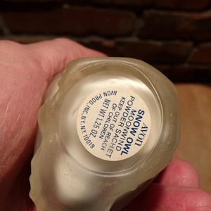 Avon Snow Owl Moonwind Powder Sachet Full, Glass Owl With Blue Gem Eyes ...