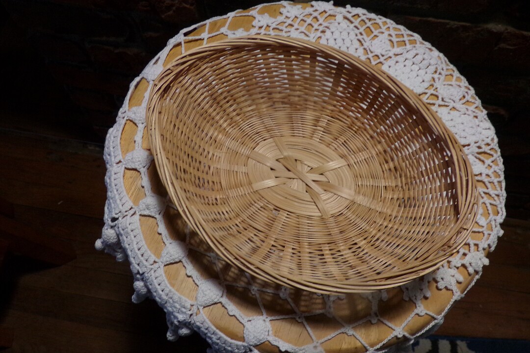 Vintage Egg Shaped Basket Wicker, Wicker Half Egg Shaped Basket, Rare ...