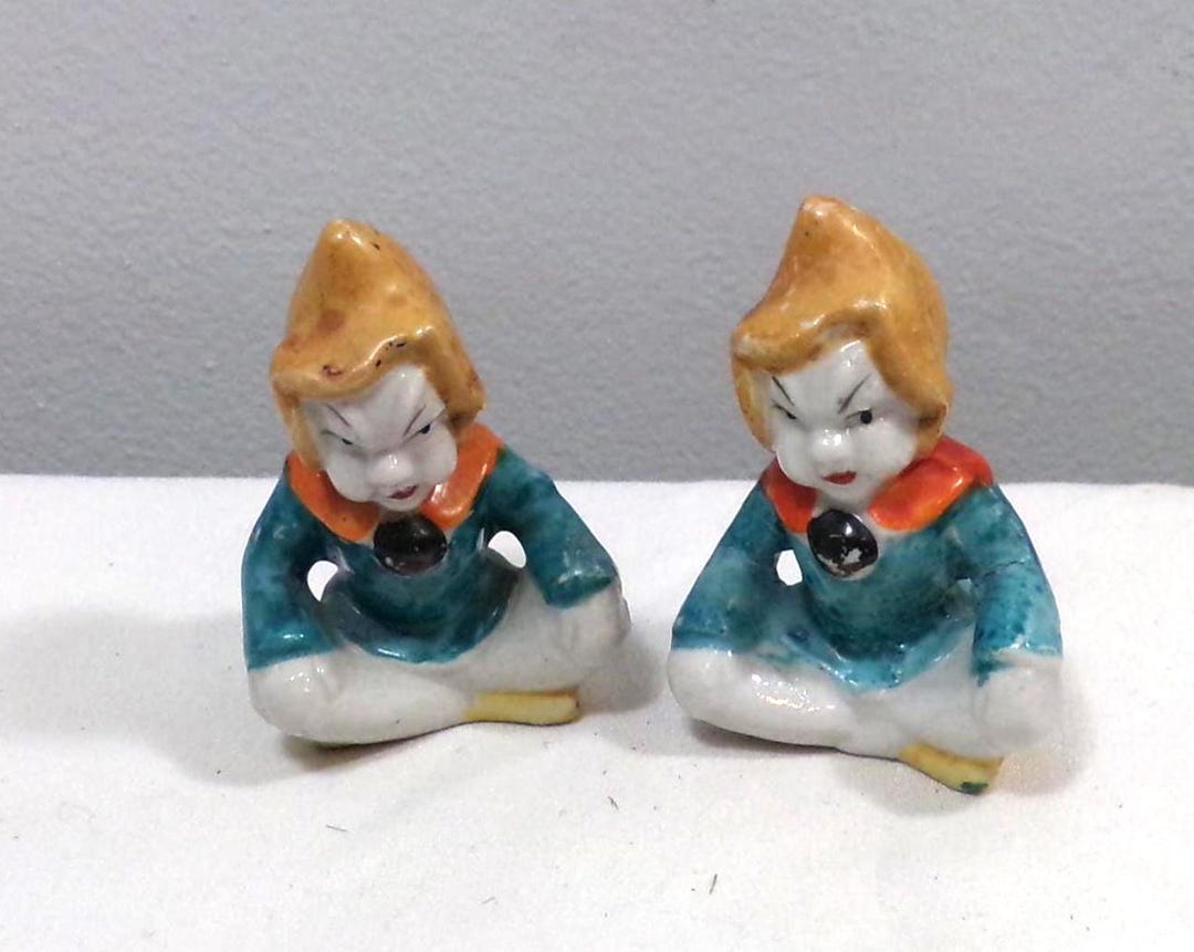 Ceramic Elves, Vintage 1950's Mini 2.5 Inch Ceramic Pixie Elves Japan ...