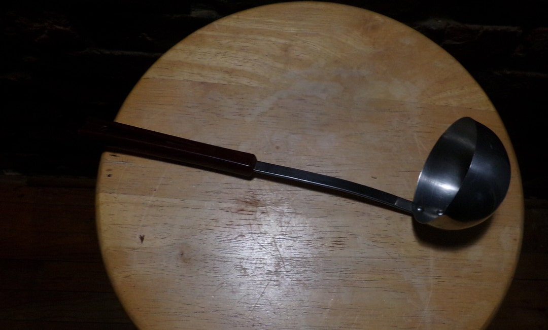 Vintage Stanhome Ladle Brown Plastic Handle Stainless Steel Mid-century ...