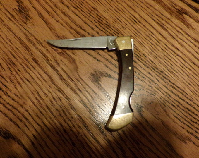 Frontier Double Eagle Imperial Stainless USA 4515 Wood Lock Back Knife ...