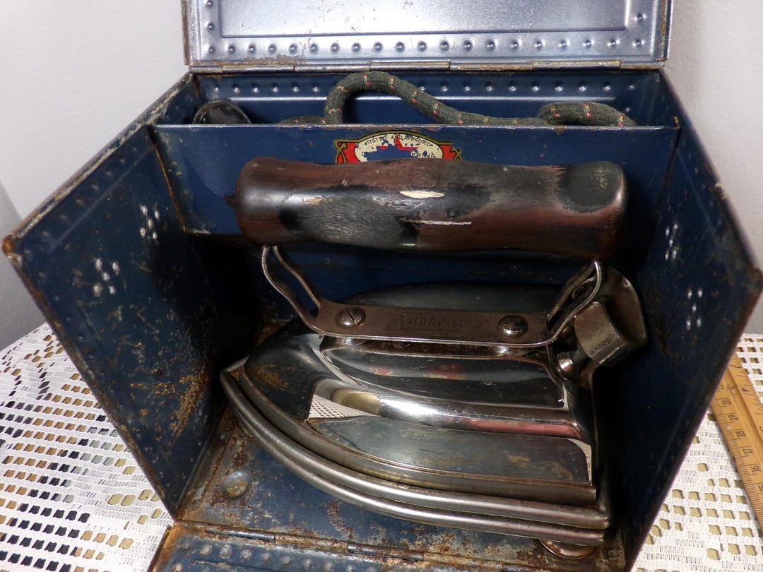 1920’s Sunbeam Electric Travel Iron With Metal Carry Case and Cord ...