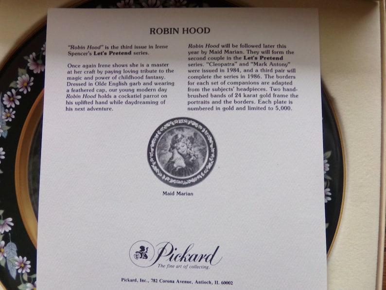 Vintage Pickard “let’s Pretend” Robin Hood Plate NOS, Robin Hood by ...