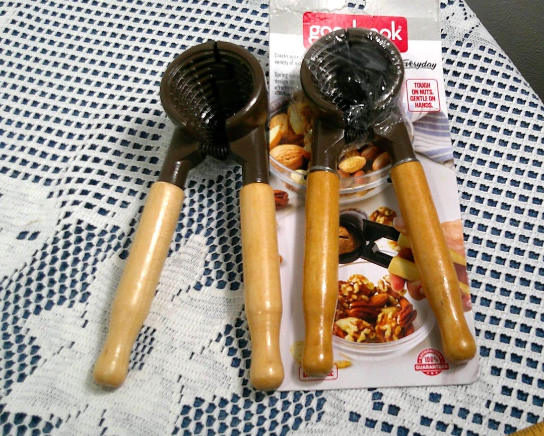 Goodcook Spring Loaded Nutcracker Set, Wood Metal Nut Cracker Set, NOS ...