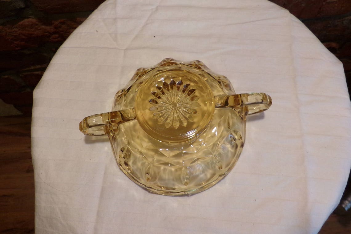 Vintage Anchor Hocking Amber Glass Two Handle Dish Amber - Etsy