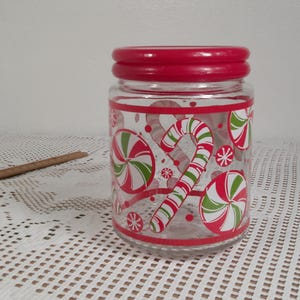 Vintage Greenbrier International Glass Christmas Jar With Lid, Candy ...