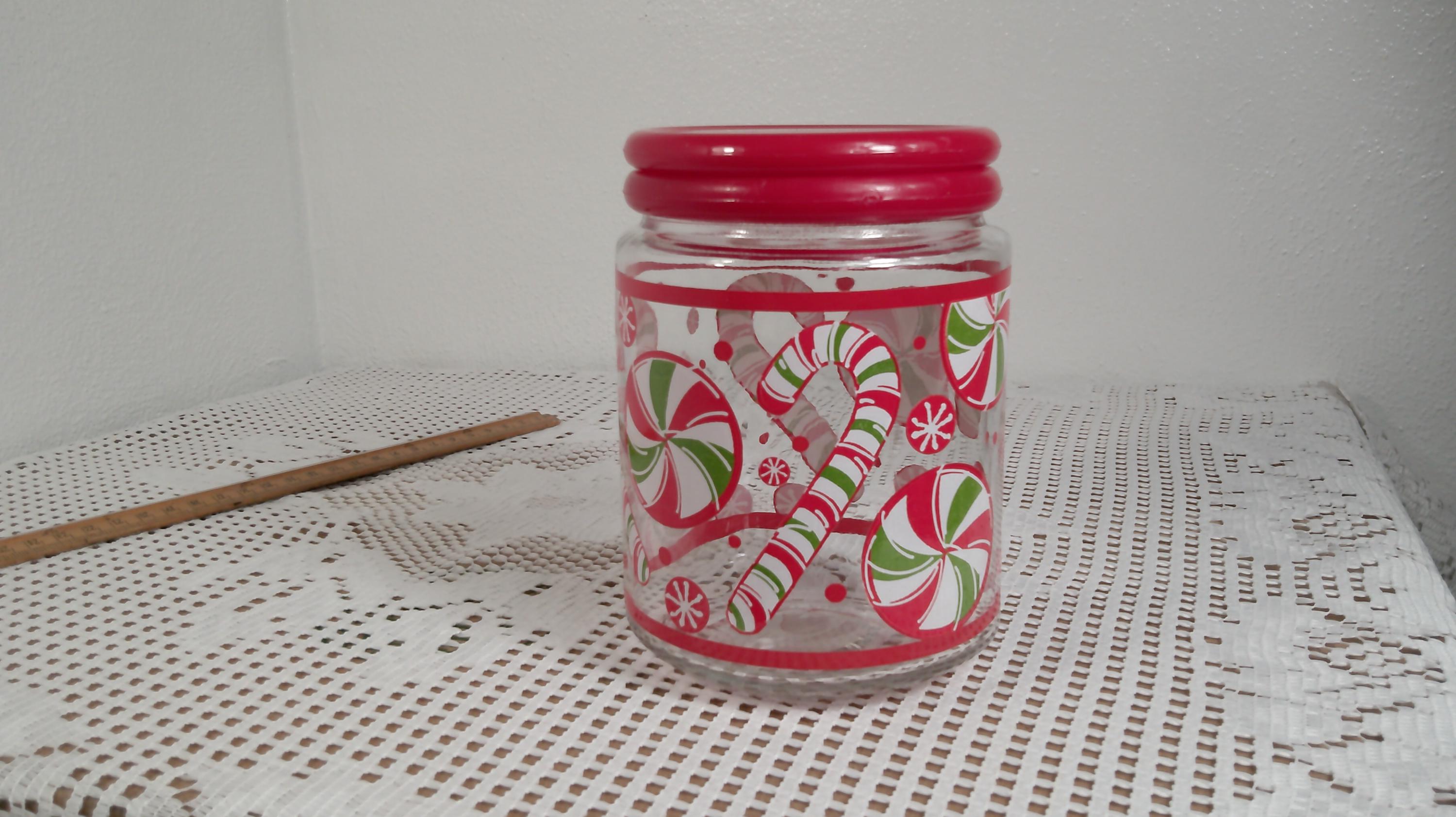 Vintage Greenbrier International Glass Christmas Jar With Lid, Candy ...
