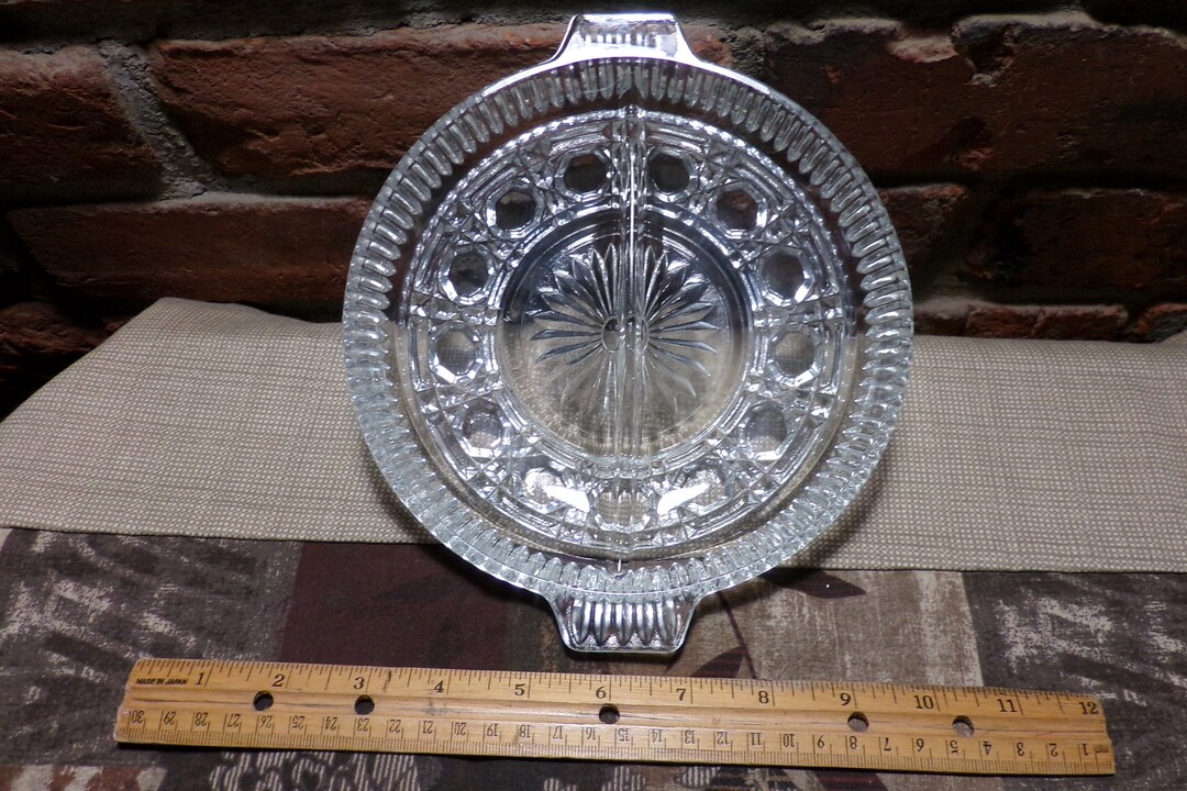 Vintage Federal Glass Windsor Clear Divided Clear Glass Relish Dish ...
