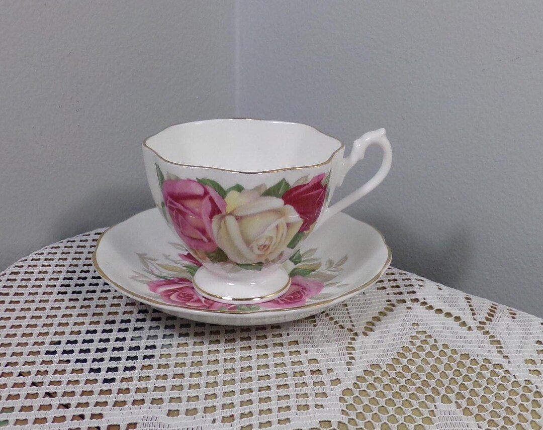 Vintage Lady Sylvia by Queen Anne Teacup and Saucer, Footed Demitasse ...