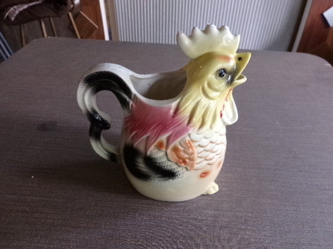 Antique 1920's Ceramic Rooster Pitcher, Country Kitchen, 1920’s Rooster ...