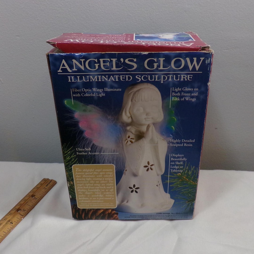 Angel's Glow Illuminated Sculpture Lighted Angel Boxed New, Porcelain ...