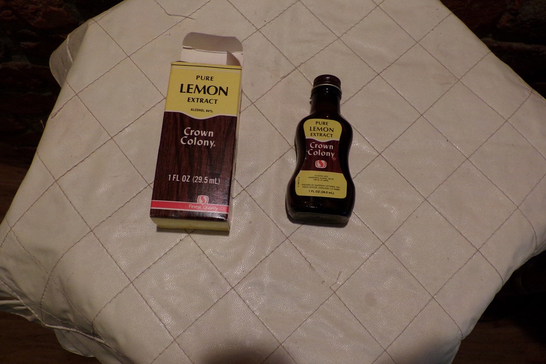 Vintage Safeway Lemon Extract Bottle With Box, Extract Brown Glass ...