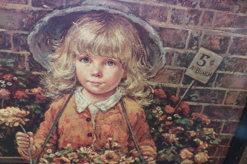 Vintage Lee Dubin Liza Flower Girl and Billy Art Wall Hanging | Etsy