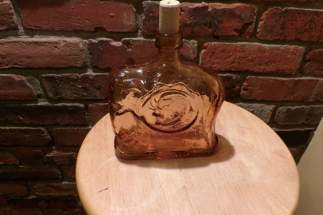 1969 Republican Elephant Decanter, Wheaton Amber Nixon Decanter, First ...