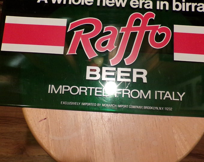 Vintage Imported Birra Raffo Beer Plastic Bar Sign, Green Raffo Sign ...
