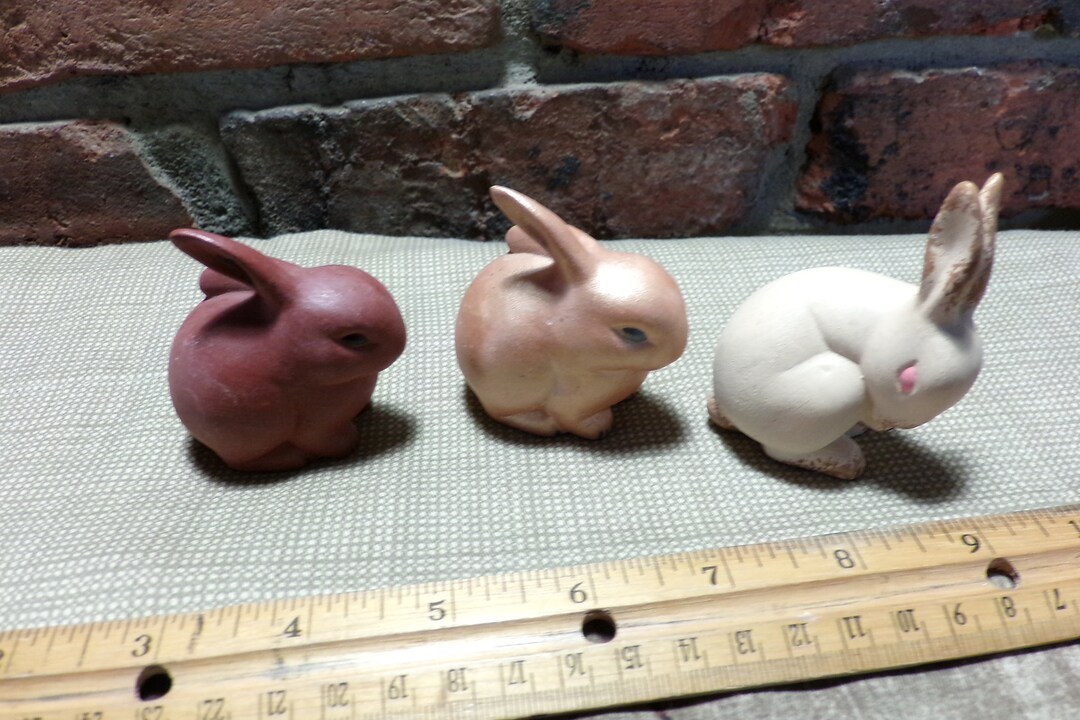 Vintage Ceramic Bunny, Vintage 1970’s Hand Painted 2” Ceramic Bunnies ...