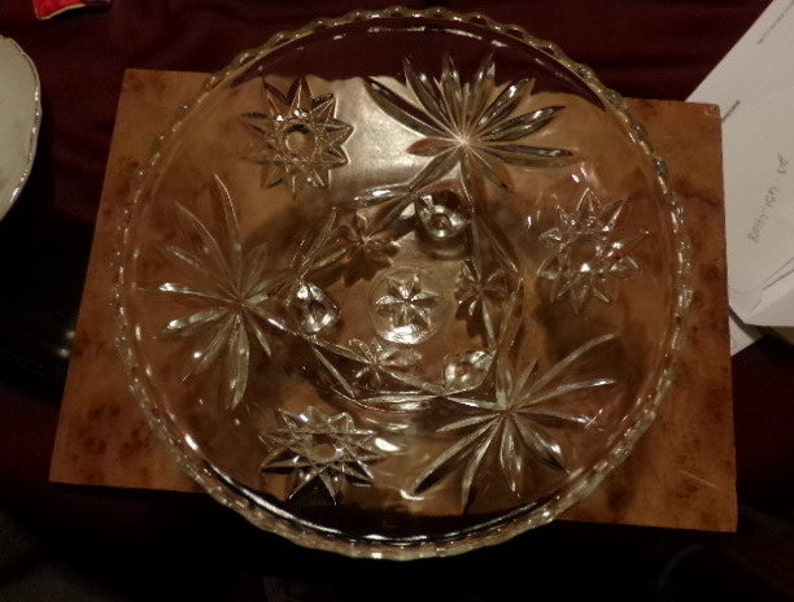 Vintage Anchor Hocking Stars and Fans Footed Bowl, Candy Dish - Etsy