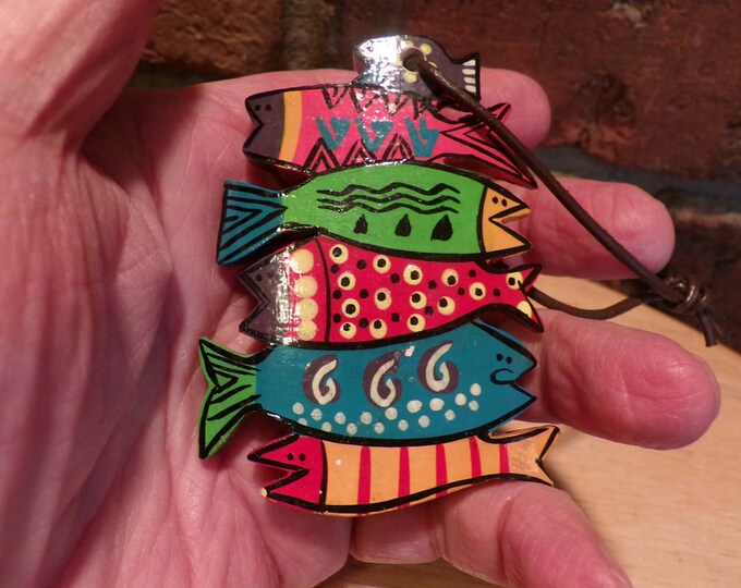 Laurel Burch Fish Ornament, Hand Painted Fish Décor, Signed Laurel ...