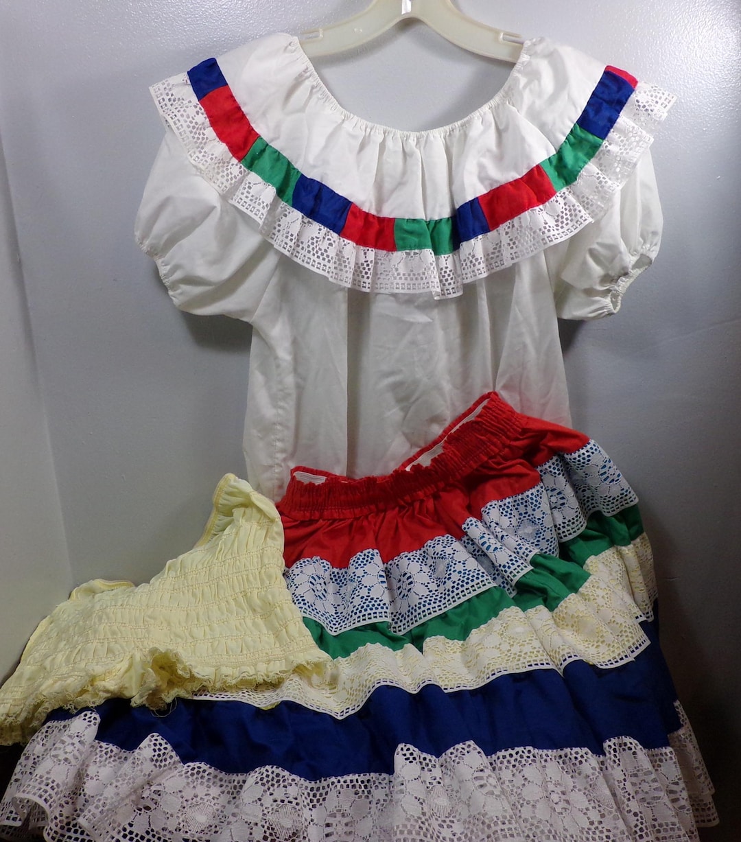 Vintage Square Dance Costume Matching 3 Piece Set Swing Skirt, 1960’s ...