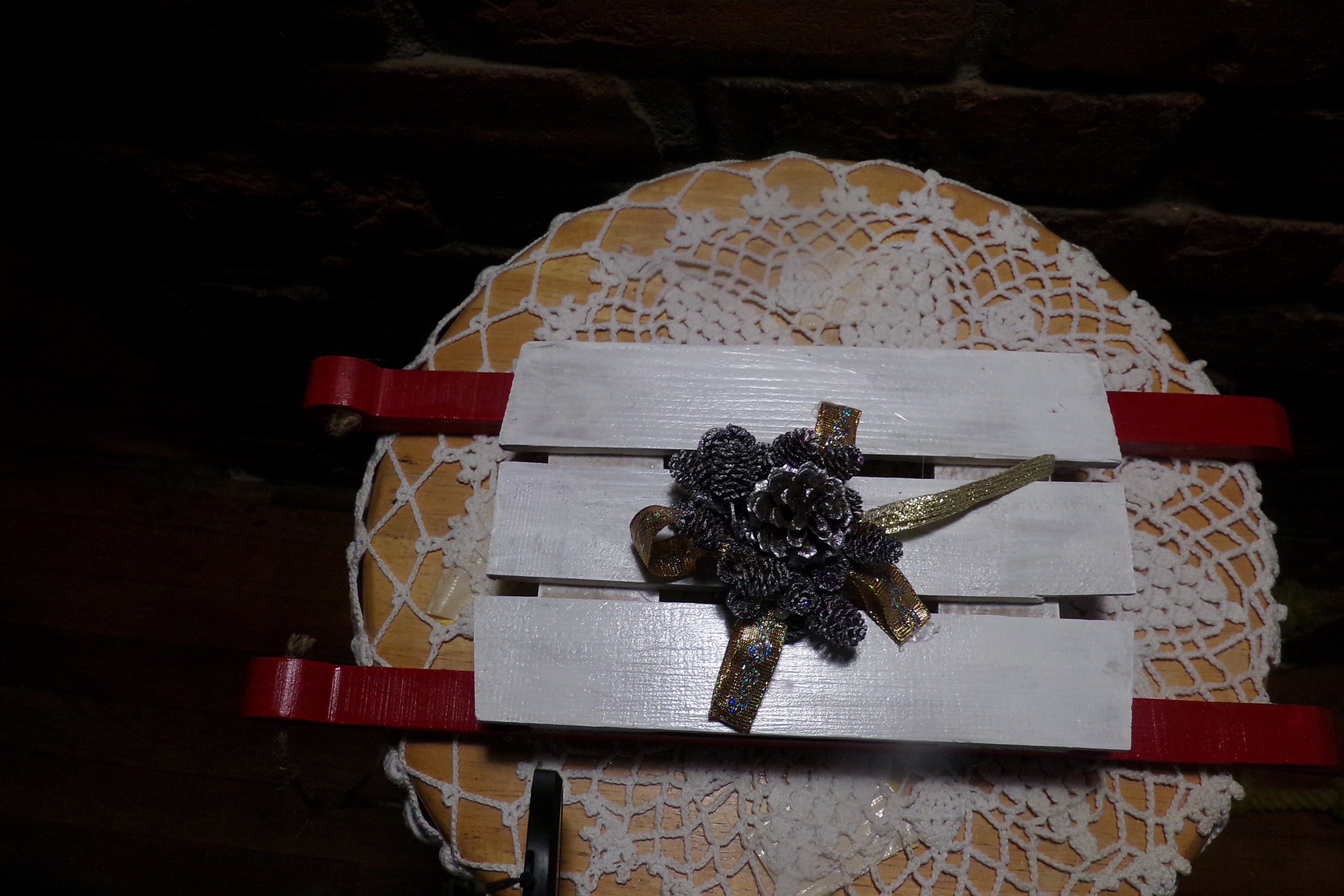 Decorative Christmas Sled, Sled Wall Hanging, 14” Decorated Wooden Sled ...