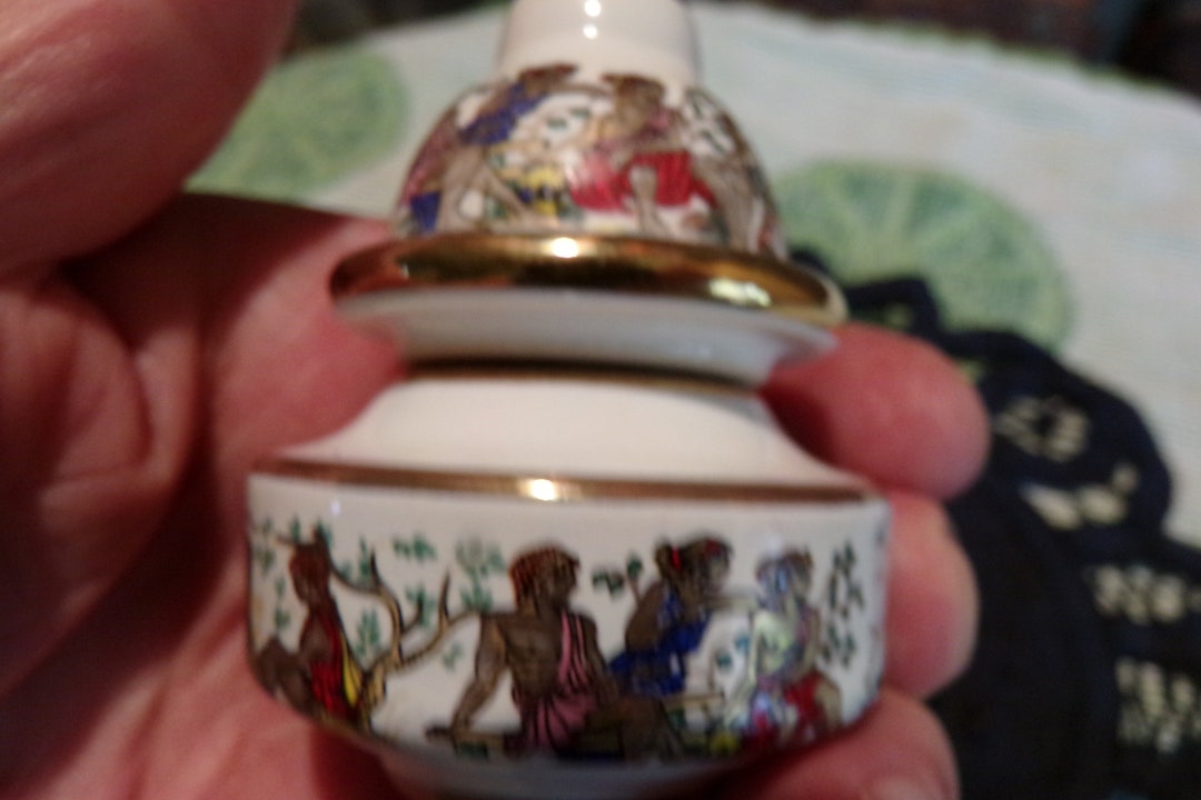 Vintage Greece Oil Perfumes Bottle & Solid Perfume Pot With Greek ...