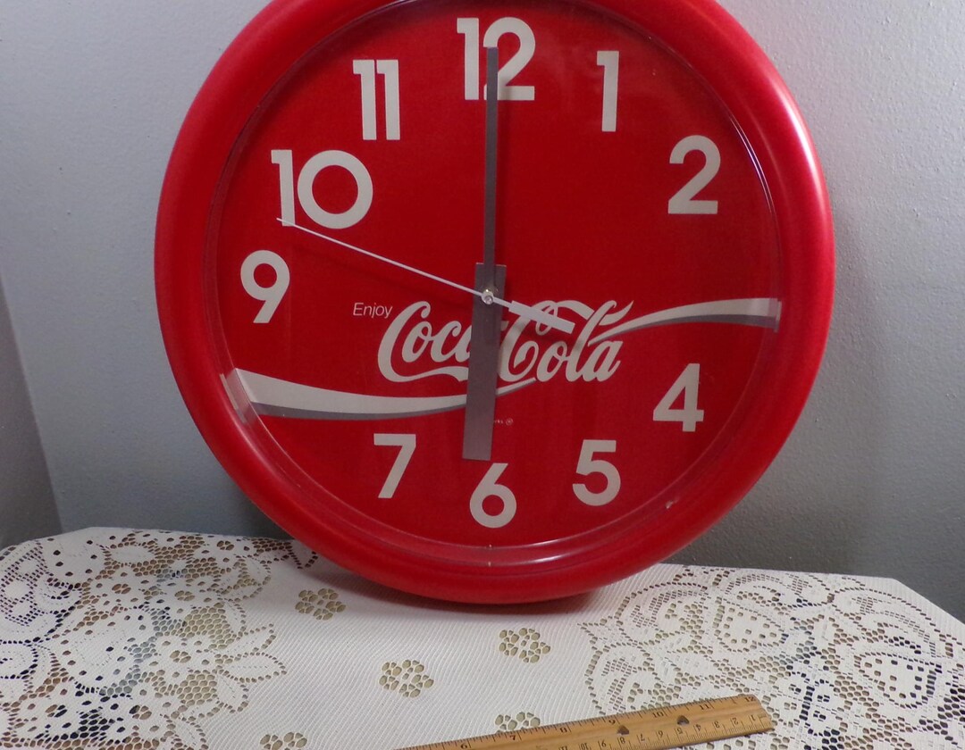 Vintage 1980’s Ridan Displays Coca Cola Wall Clock, Coke Wall Clock ...