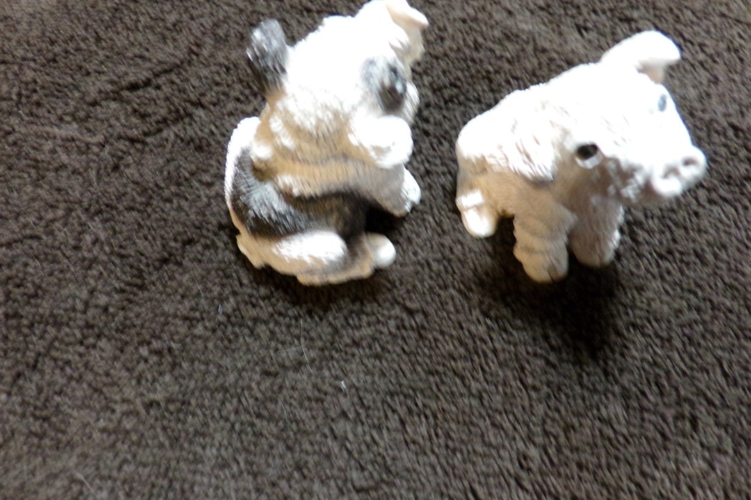 Vintage Pig Hog Black White Stone Critters Miller UDC 1988 Set, Pair of ...