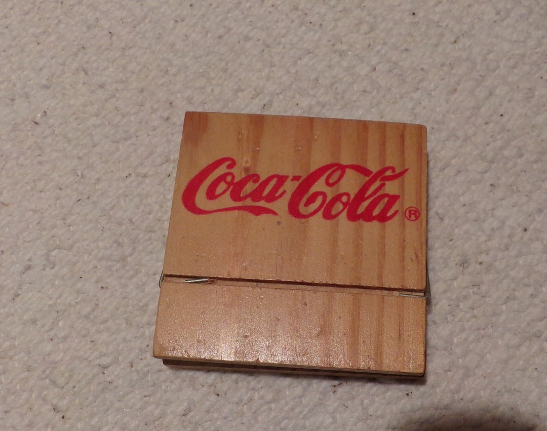 Rare Vintage Coca Cola Wood Chip/paper Clip, Wood Coca Cola Clip, Coca ...