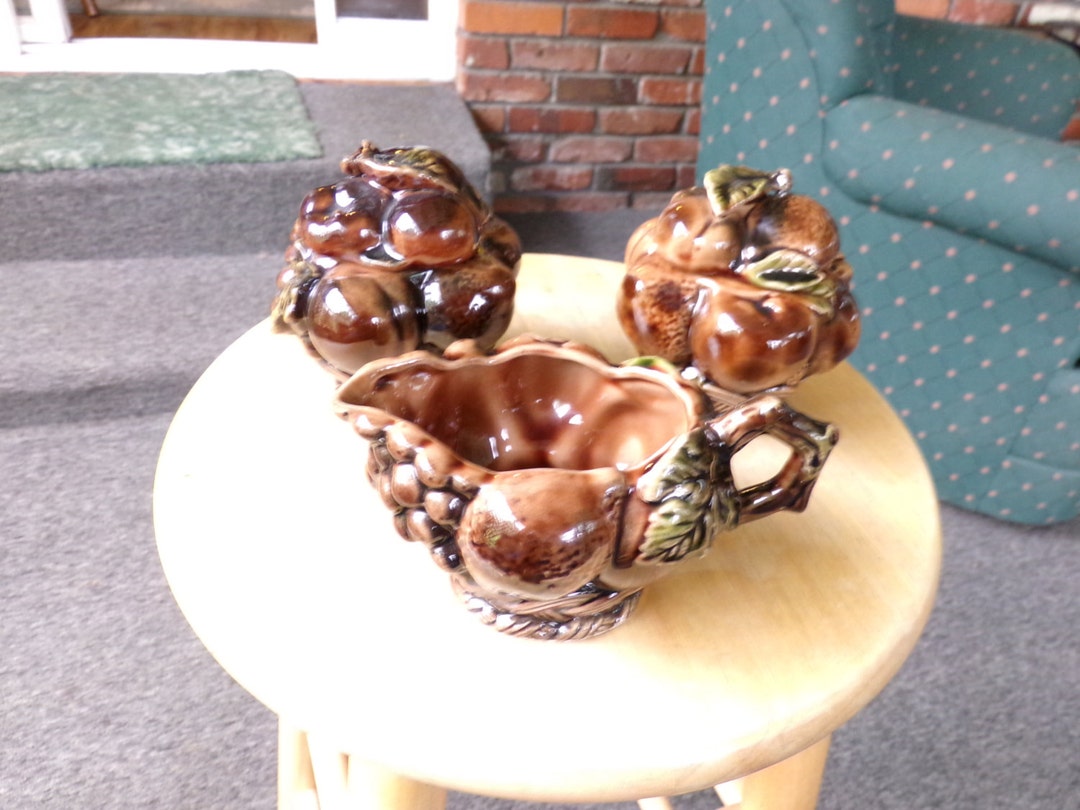 Vintage Inarco Japan Brown Fruit Creamer and Jelly Dishes, 1960s Set - Etsy