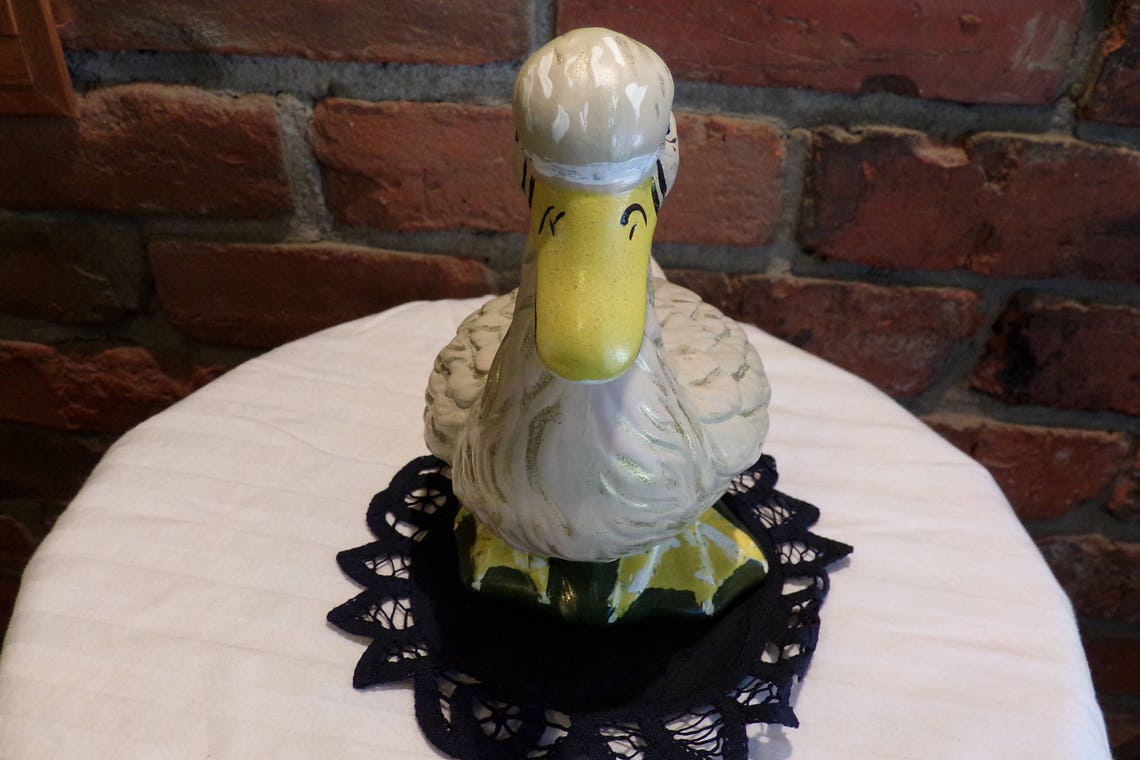 Hand Painted Ceramic Duck Upcycled Duck Yard Décor Patio - Etsy