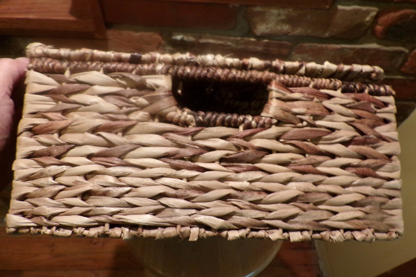 Vintage wicker lidded basket Flip top lid basket rectangular | Etsy