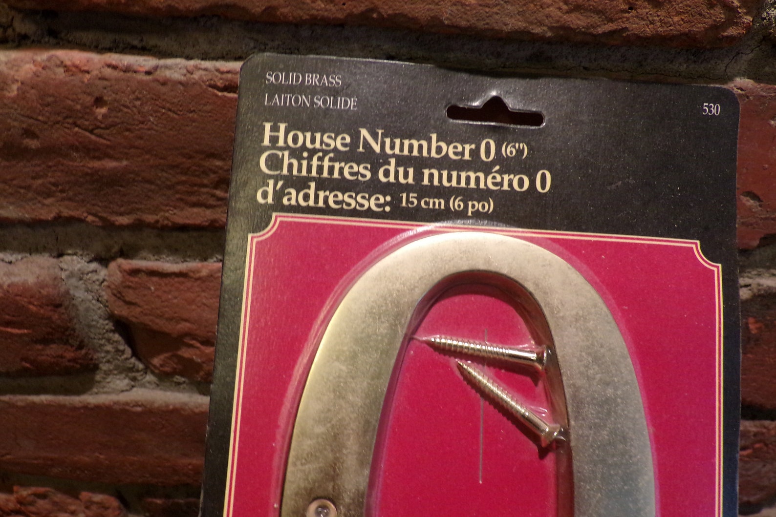 Amerock Solid Brass House Number 0, Amerock Brass 0 House Number, Brass ...
