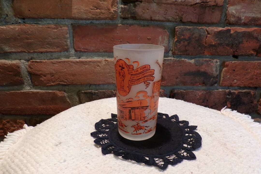 Vintage Boot Hill Tombstone Arizona Glass, 1960’s Souvenir Glass ...