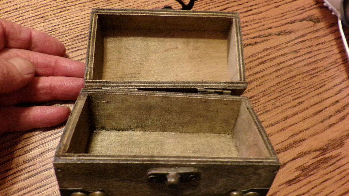 Retro Wooden Pirate Treasure Chest Box Vintage Small Wood | Etsy