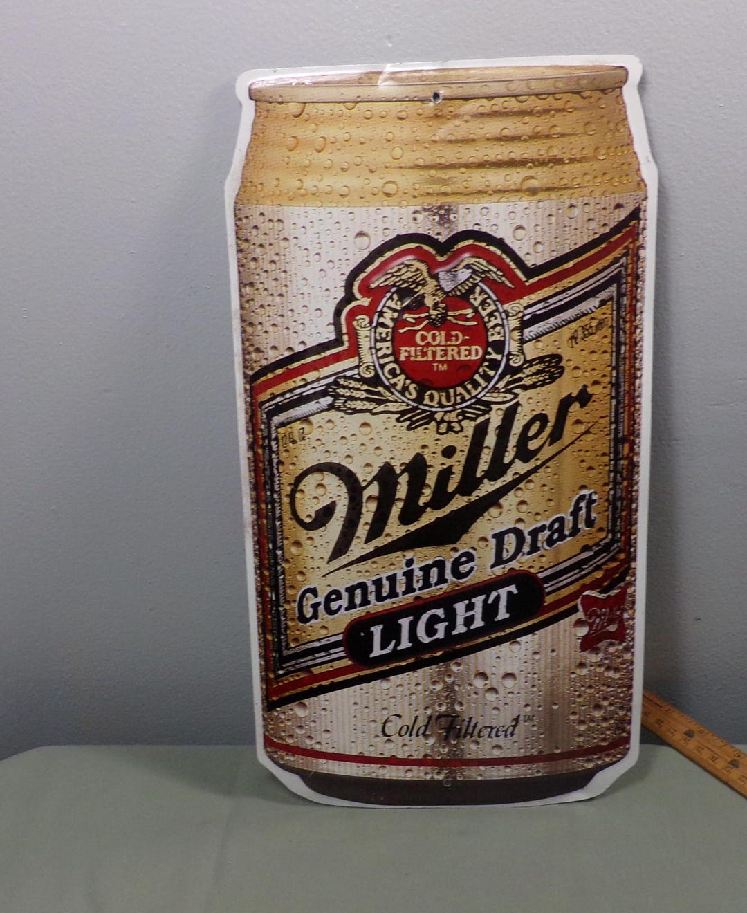 Vintage Miller Genuine Draft Light Beer Can Metal Tin Bar Sign, MGD ...